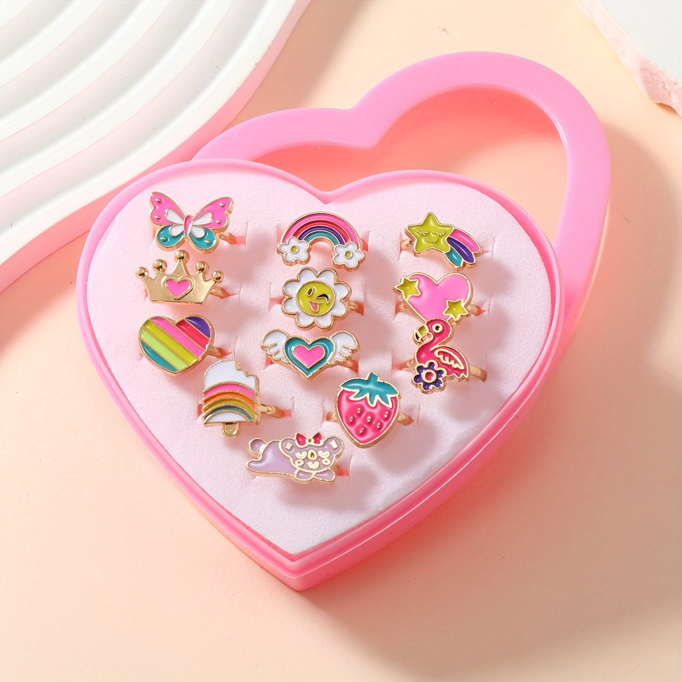 12 Pieces Cute Kids Rings